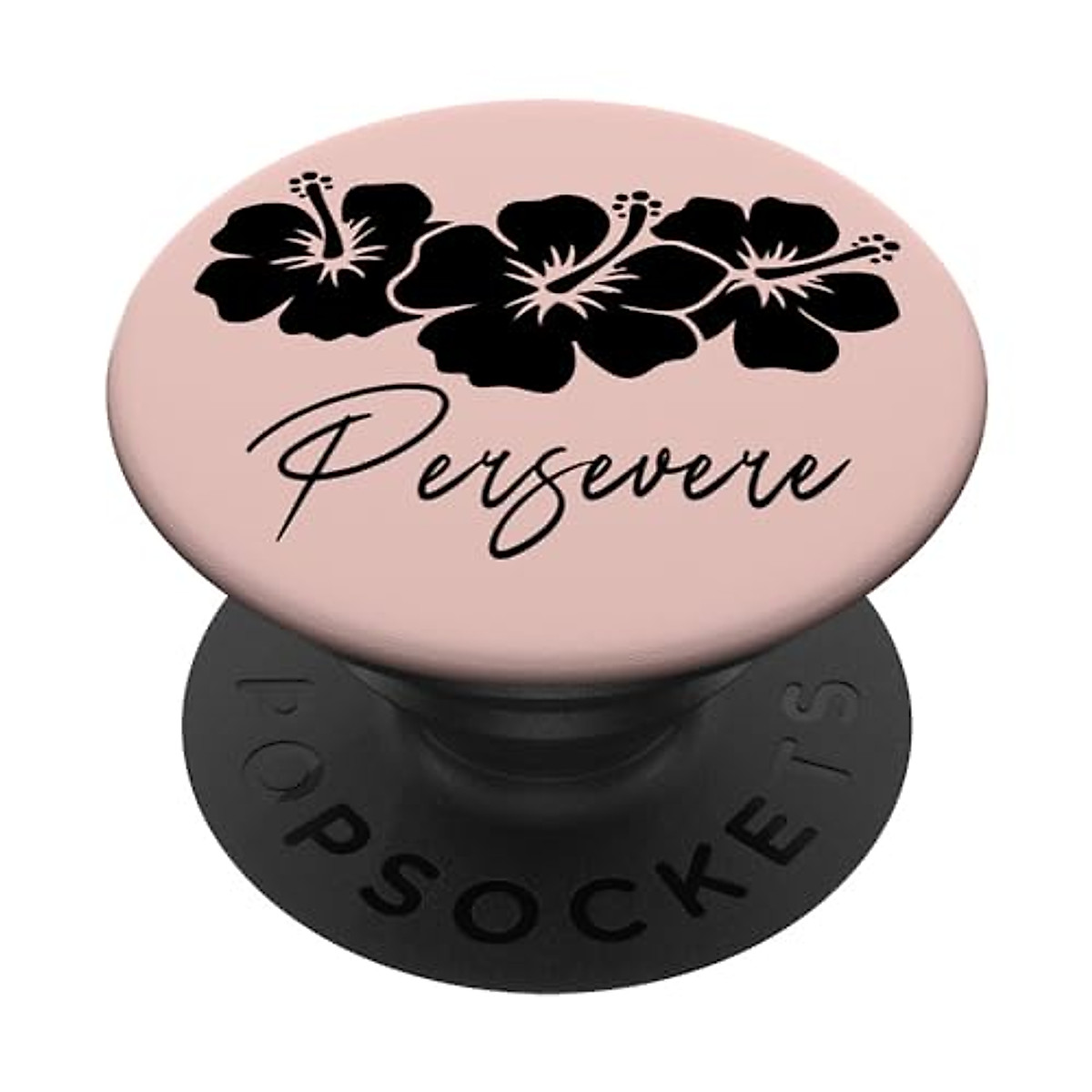 Inspirational Pale Pink Graduation Study Hibiscus Persevere PopSockets Standard PopGrip