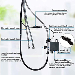 Kitchen Faucets with Pull Down Sprayer,Soosi Touchless Motion Sensor Single Handle Kitchen Faucet High Arc 2-Function Kitchen Sink Faucets Brushed Nickel One&3Hole Deck Mount Spot Free Stainless Steel