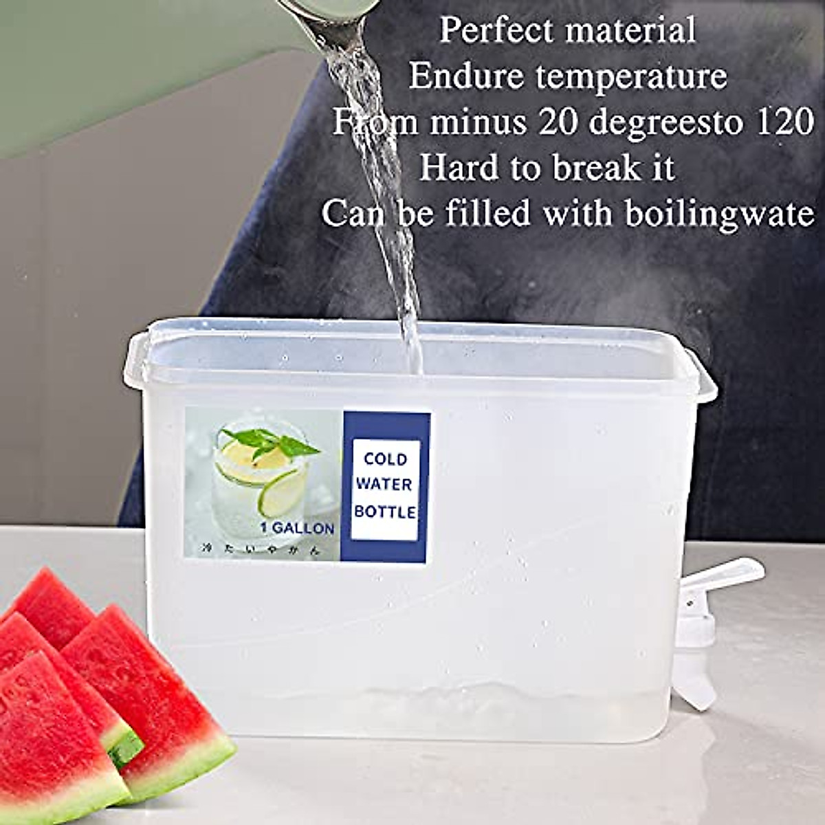 Plastic Drink Dispenser, Beverage Dispenser With Spigot, 1 Gallon Iced Juice Lemonade Dispenser For Party Daily Use, Milk Dispenser For Fridge Gallon, Small Water Dispensers