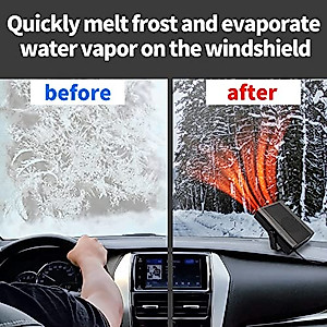 Car Heater, 12V Winter Car Air Heating Fan, Portable 150W Car Windshield Defroster Anti-Fog Defogger, 360 Degree Portable Car Fans (Black)