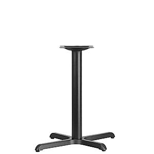 Flash Furniture Beverly 23.75" x 30" Restaurant Table X-Base with 3" Diameter Table Height Column, Commercial X-Base Cast Iron Table Base, Black
