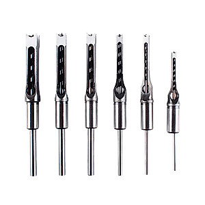 Square Hole Mortise Chisel Drill Bit Tools, HSS Woodworking Hole Saw Mortising Chisel Drill Bit Set Twist Drill, Different Sizes 1/4" 5/16" 3/8" 1/2" 9/16" 5/8"(6pcs)