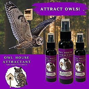 Owl Attractant - Bait Lure for Owl Houses and Boxes - 2oz Spray Bottle - Research-Backed All Natural Pheromone and Scent Mimicking Formula Blend - Made in The USA