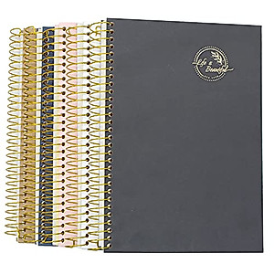 Yansanido Large Spiral Notebook, 5 Pcs B5 Thick Paper Hardcover 7mm College Ruled 5 Colors 150 Sheets -300 Pages Journals for Study, Work, Travel and Notes (5 Color)