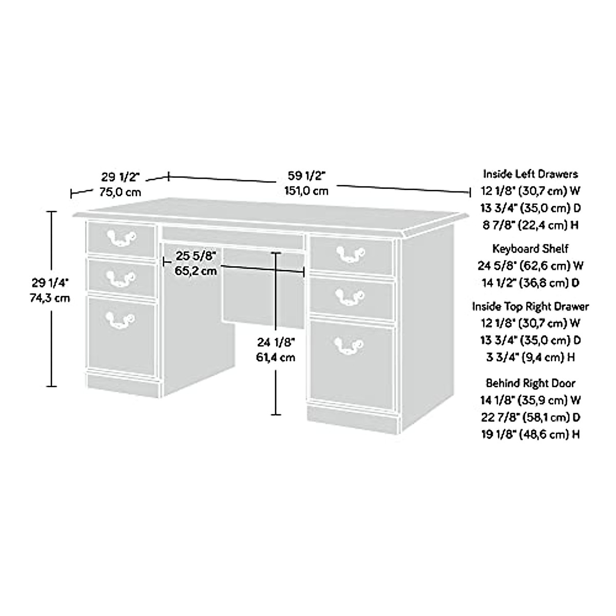 Sauder Heritage Hill Computer Desk - Classic Cherry Finish