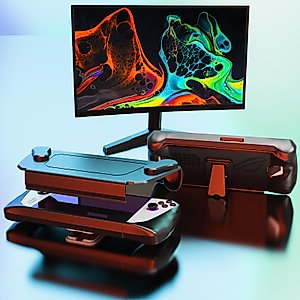 JDDWIN Full Case for ASUS Rog Ally 2023, Protective Handheld Case Skin with Detachable Front Shell Cover and Kickstand for Rog Ally,Shockproof/Non-Slip/Anti-Collision (Dark)