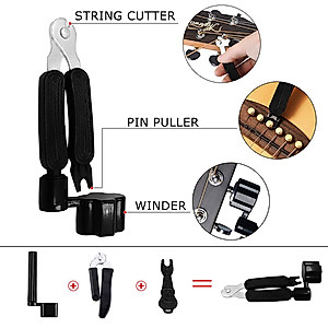 LOMEVE Guitar Accessories Kit Include Acoustic Strings, Tuner, Capo, 3-in-1 Restring Tool, Picks, Pick Holder, Bridge Pins, Nuts & Saddles, Finger Protector, Chord Chart (58PCS)