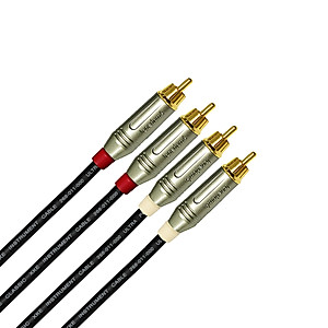 WORLDS BEST CABLES 2 Foot - RCA Cable Pair CUSTOM MADE made using Van Damme Pro Grade Classic XKE Instrument (Jet Black) wire & Amphenol ACPR Die-Cast, Gold Plated RCA Connectors