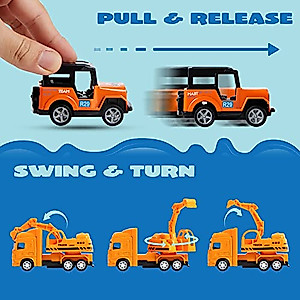 JOYIN 20 Piece Pull Back Cars, Die Cast Metal Toy Cars, Vehicle Set for Toddlers, Kids Play Cars, Matchbox Cars for Girls and Boys, Child Party Favors, Kids Best Gifts