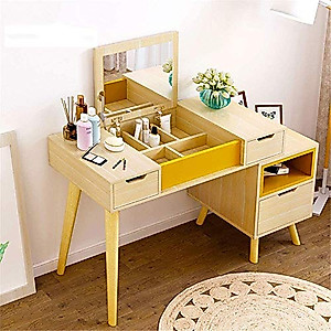 WYKDD Dressers for Bedroom Minimalist Nordic Style Makeup Table with Light Small Apartment Dressing Table Makeup