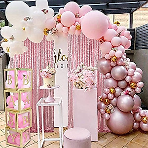 Sequin Backdrop 4 Packs 2ftx8ft Glitter Blush Pink Party Backdrop Curtain Wedding Ceremony Birthday Backdrop Background Decoration