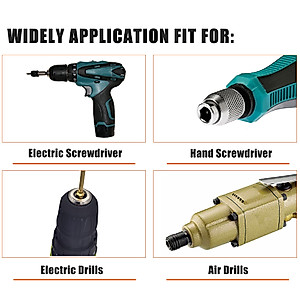 HOPLEX RC Hex Bit Set 1.5 2.0 2.5 3.0mm Hex Head Allen Wrench S2 Steel Titanium Hexagon Screwdriver Tool Kit 1/4" Hex Shank 3.9" Long for Bit Electric Screwgun/Power Drill RC Repair Working