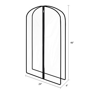 Syeeiex 40" All Clear Garment Bags for Hanging Clothes, Garment Covers with 4" Gusseted, Suit Bags for Closet Storage, Garment Protector for Several Suits, Coats, Jackets, Shirts and Sweater, 6 Pack