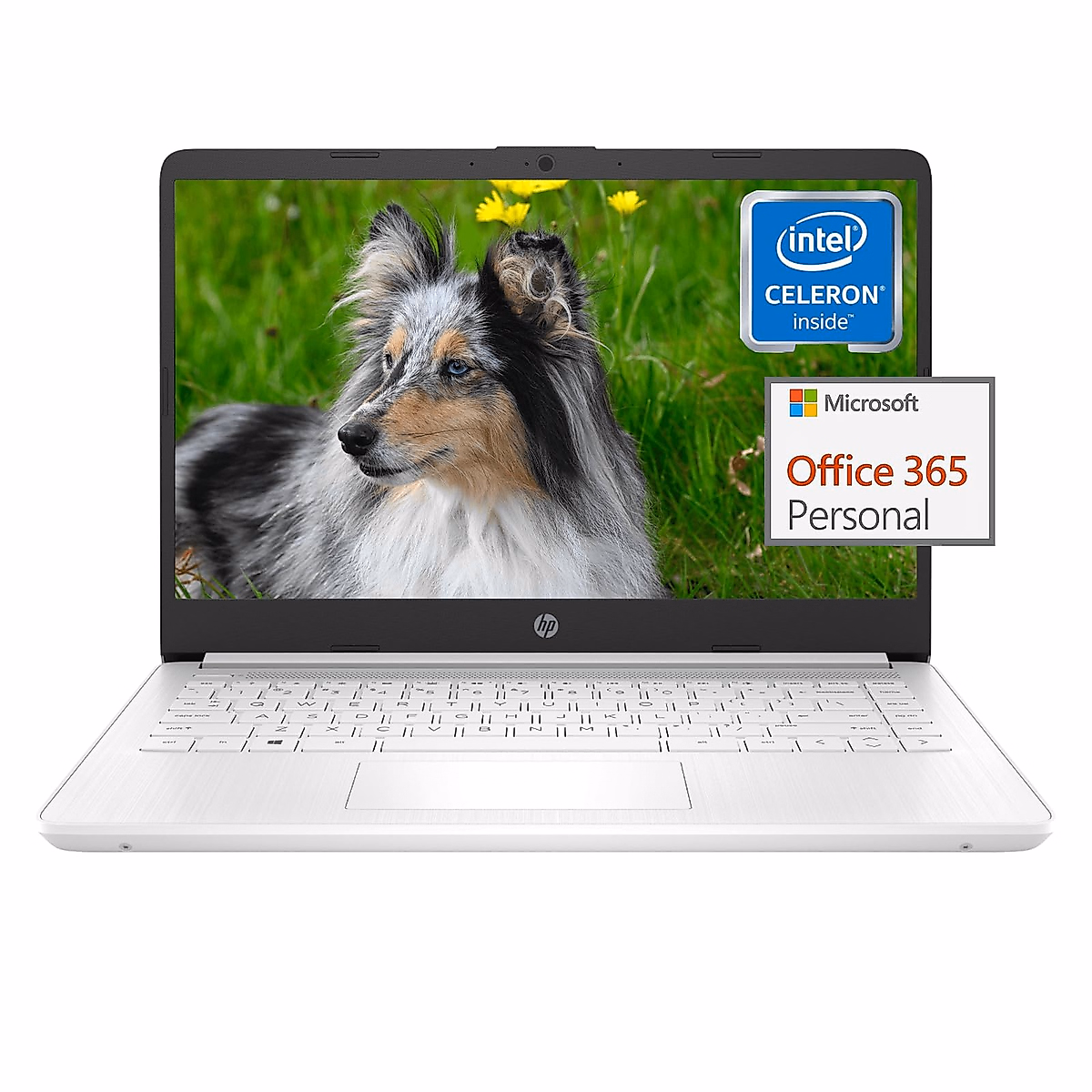 HP 14" Ultra-Light Laptop for Students and Business - Intel Quad-Core Processor, 4GB RAM, 64GB eMMC, 1-Year Office 365, 11H Long Battery Life, Wi-Fi, Bluetooth, Webcam, Win11 H in S