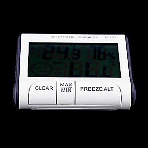 EAJORN Temperature Humidity Detector Indoor Outdoor LCD Display Electronic Humidity Temperature Meter Gauge