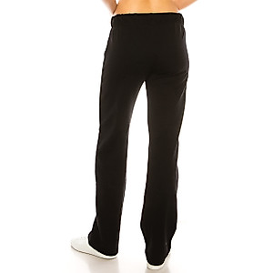 RENESEILLE Women's Active Workout Sweatpants – Casual French Terry Drawstring Waistband Yoga Athletic Sports Lounge Pants FT9000 Black XL