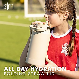 Simple Modern Trek Pivot | Half Gallon Water Bottle Jug with Handle & Boot | Interchangeable Straw & Chug Lids | Large Insulated Stainless Steel | Sports Camping Outdoors | 64oz, Bellini