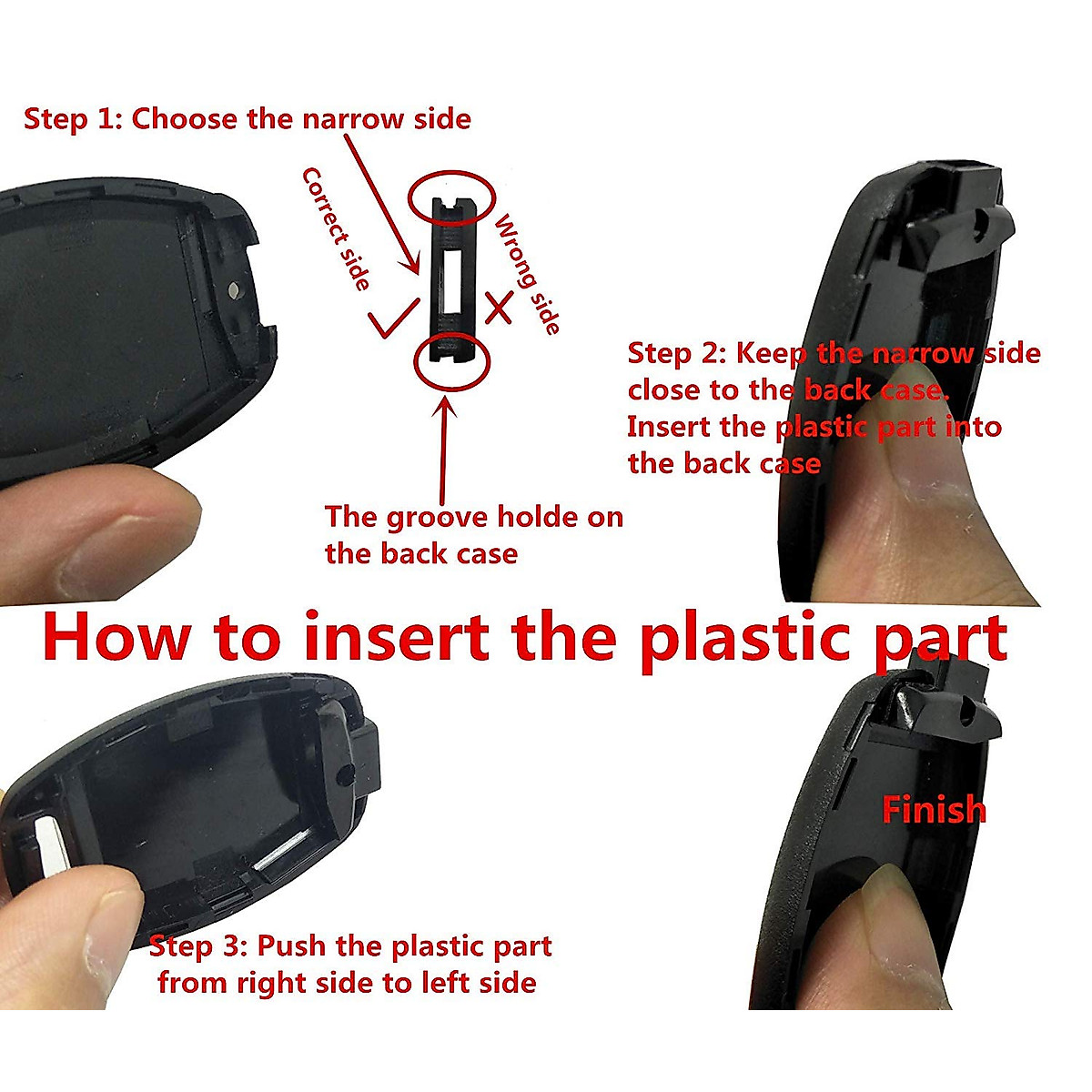 Pack 2 Horande Replacement Key Fob Cover Case fit for Honda 2003-2014 Accord 2005-2006 CR-V Ridgeline 2006-2013 Civic 2009-2015 Pilot Keyless Entry Key Fob Shell 3+1 Buttons