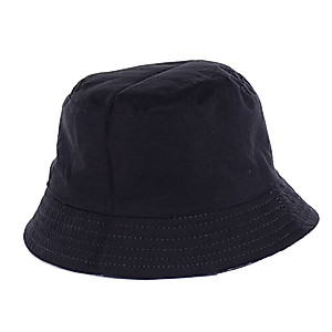 BYOS Fashion Cotton Unisex Summer Printed Bucket Sun Hat Cap, Various Patterns Available (Vintage Flower Black)