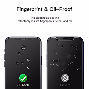 JETech Full Coverage Screen Protector for iPhone 12/12 Pro 6.1-Inch, 9H Tempered Glass Film Case-Friendly, HD Clear, 3-Pack