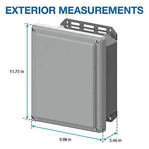 Serpac I342S,TGBG (5.46 x 10.23 x 11.75 in) Polycarbonate IP67 Waterproof UL 508A Plastic Project Junction Box Enclosure with Gray Top Screw Entry Cover and Gray Bottom