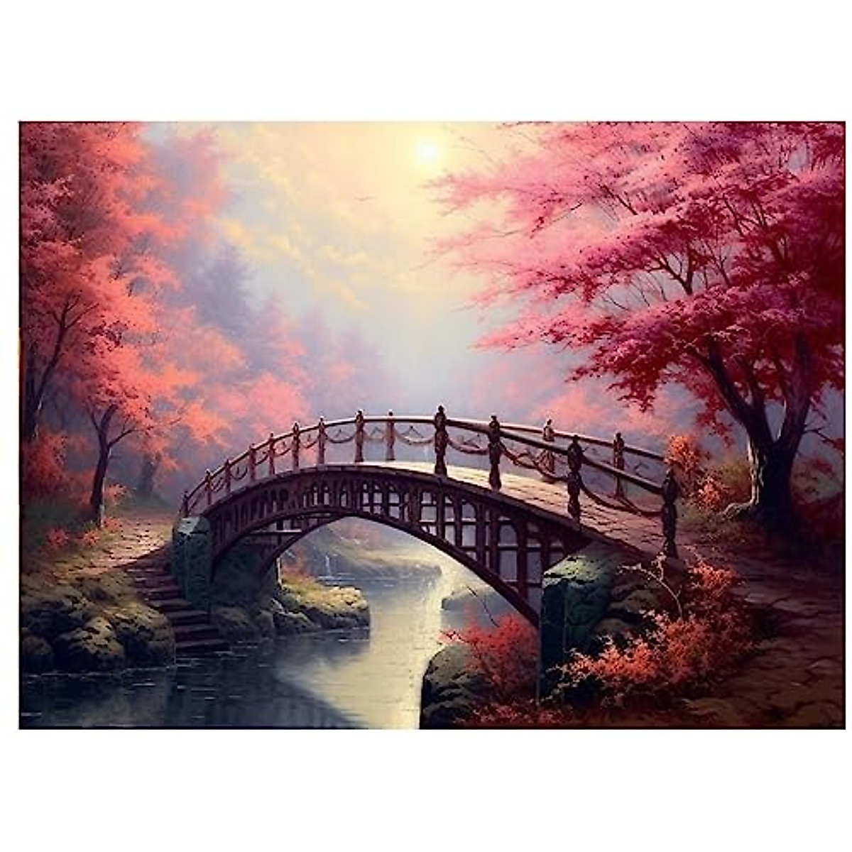 DIY 5D Diamond Art Painting Kit Cartoon Cross Stitch Diamond Art Painting Picture Kit Canvas Diamond Rhinestone Crystal Cross Stitch Embroidery Picture Adult Home Decor Wall Decor (arch bridge)