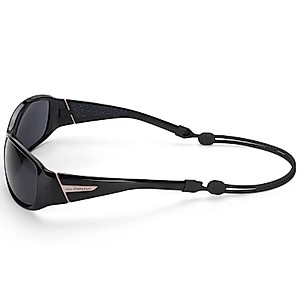 SHINKODA Silicone Adjustable Sunglasses Strap, 2 Pack, Black, S