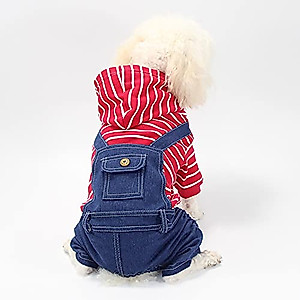 Sweatshirt for Dog Girl Fat Classic Four Piece Elastic Jeans Dog Clothes Legged One Stripe Pet Clothes Small Dog Sweater