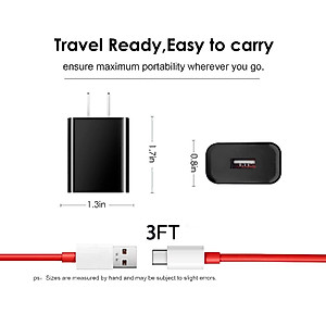 YCWZZH Replacement USB Type C Fast Wall Charger Charging Cable Cord for OnePlus 10 PRO 8 N10 8T 7 7T PRO 6T 5T 3 3t 5 Nord N100 Nord N200 Nord 2 Phone,OnePlus Buds Z Buds Z2 Buds Pro Earbuds (Red)