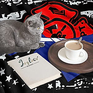 Joyloce Firefighter EMT Throw Blankets Birthday Gift Idea for Men Dad Husband Son Friend 60"x50" - Practitioner Fireman Firewoman EMS Blanket For Fire Fighter FD Department First in Last Out Responder