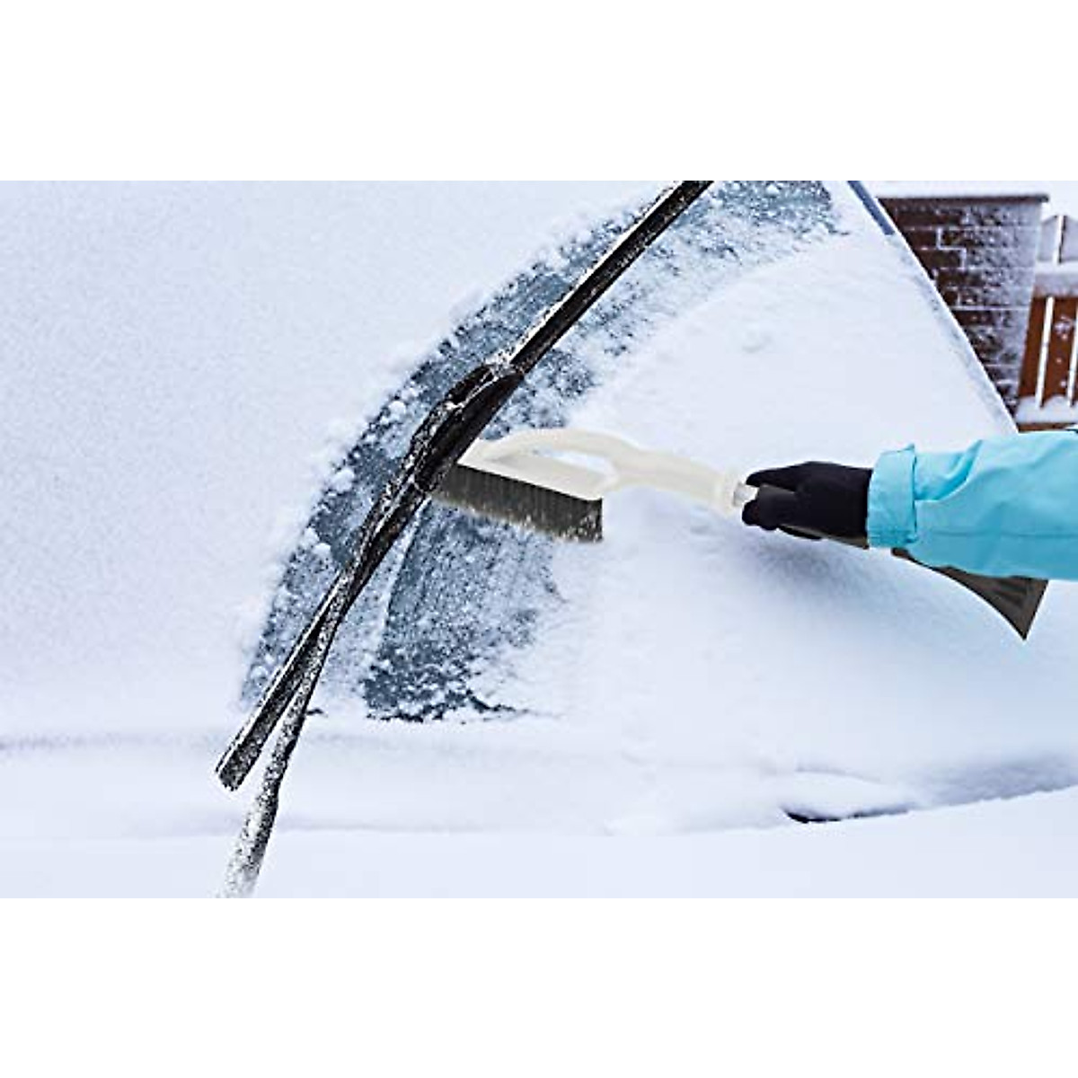 Superio Dual Function Car Snow Brush with Ice Scraper Foam Grip, One Size, Grey