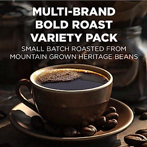 Dark Roast Coffee Variety Pack, 50ct. Solar Energy Produced Recyclable Single Serve Dark Roast Coffee Pods Variety Pack - 100% Arabica Coffee California Roasted, KCup Compatible