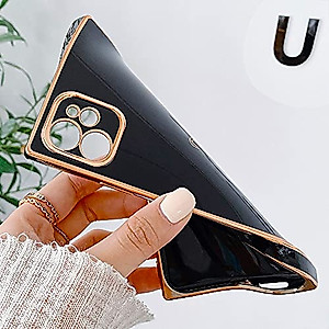 Pepmune Compatible with iPhone 11 Case, Women Cute Luxury Heart Design Shockproof Soft Bumper Girls Square Bling Silicone Camera Lens Protective Cover for Apple iPhone 11 Phone Cases Black 6.1 inch