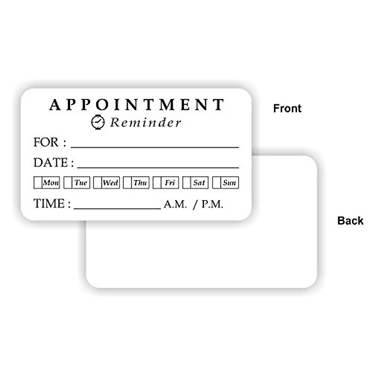 Appointment Reminder Cards - (Pack of 100) 3.5" x 2" White 14PT Cardstock Rounded Corner with Handmade Storage Box for Business Home Office Customer Service Meeting Day Date Time Planner
