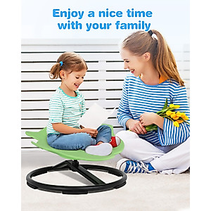 FAHKNS Spin Chair for Kids, Sensory Swivel Chair, Swivel Chair for Autism Kids Training Concentration, Outdoor and Indoor Non Slip Metal Base Sensory Chair Relieving Toddlers Sickness Symptoms
