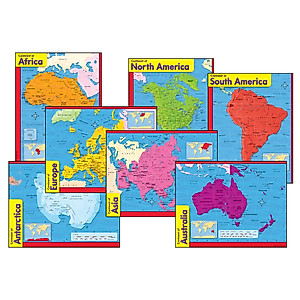 TREND enterprises, Inc. T-38930 Continents Learning Charts Combo Pack, Set of 7