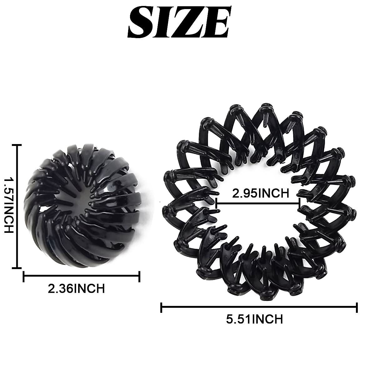 NSBELL 12PCS Birds Nest Hair Clips Hair Claw Clamps Bun Makers Expandable Ponytail Holder Comb Hair Bands Hair Accessory for Women Girls