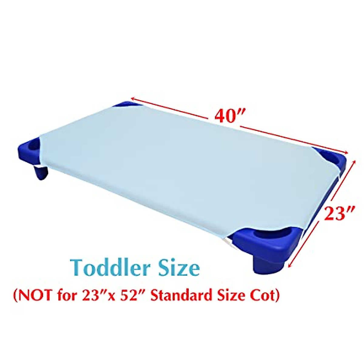 American Baby Company 100% Natural Cotton Percale Toddler Daycare/Pre-School Cot Sheet, Blue, 23" x 40", Soft Breathable, for Boys and Girls