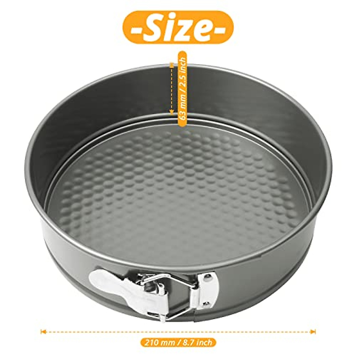 Sihuuu 8.5 Inch Cheesecake Pan, Springform Pan Set, Nonstick Leakproof Springform Pan for Mini Cheesecakes, Pizzas, Quiches(Gray+Black)