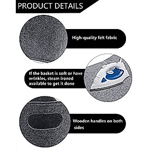 Geyecete Soft felt Pet Toy Bin Dog Toys Storage Bins - with Handles, Pet supplies storage Basket/Bin Kids Toy Chest Storage Trunk (Grey)