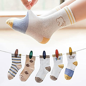 wjiNFDFG Infant Socks Floor Socks Summer Cotton Socks Cartoon Thin Breathable Autumn Cartoon Fashion Sock (Brown, 5-8 Years)