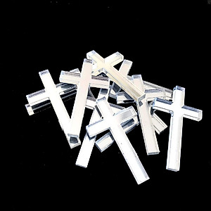 Super Cool Creations Cross Shaped Crafting Mirrors, Set of 10, Many Colours, Shatterproof Acrylic, Mocha Brown, Pack of 10 x 10cm