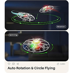 SYMA Mini Drone for Kids Adults, X660 7-Color LED Light RC Quadcopter with Rotary Ascent, 360° Flip, Altitude Hold, Headless Mode Indoor Drone Plane Flying Toys Gifts for Kids 8-12