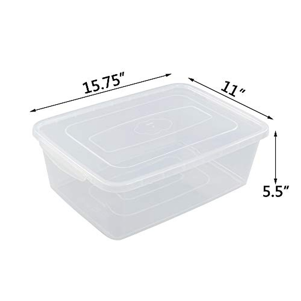 Easymanie Plastic Latching Box, Multi-Purpose 16 Quart Clear Storage Bin, 2 Packs