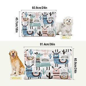 YETTASBIN Cute Llama Crate Pet Bed, Portable Washable Dog Cat Mat, Soft Comfortable Pet Mattress with Non-Slip Bottom for Dogs Cats Sleeping, 24 x 18 Inch