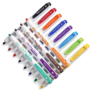 WRITECH Retractable Dry Erase Markers: Fine Tip Assorted Colors Low Odor Multi Colored Set Kid Adult Refillable Clickable Multicolor Thin Point Whiteboard Marker Bulk 12ct No Bleed Smear