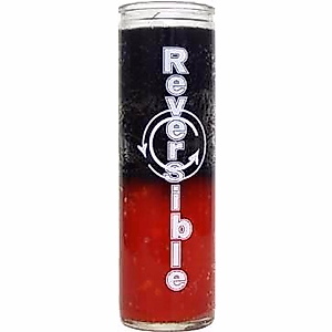 Reversible Double Action (Black Over Red) Pillar Candle Candela Santeria Orisha