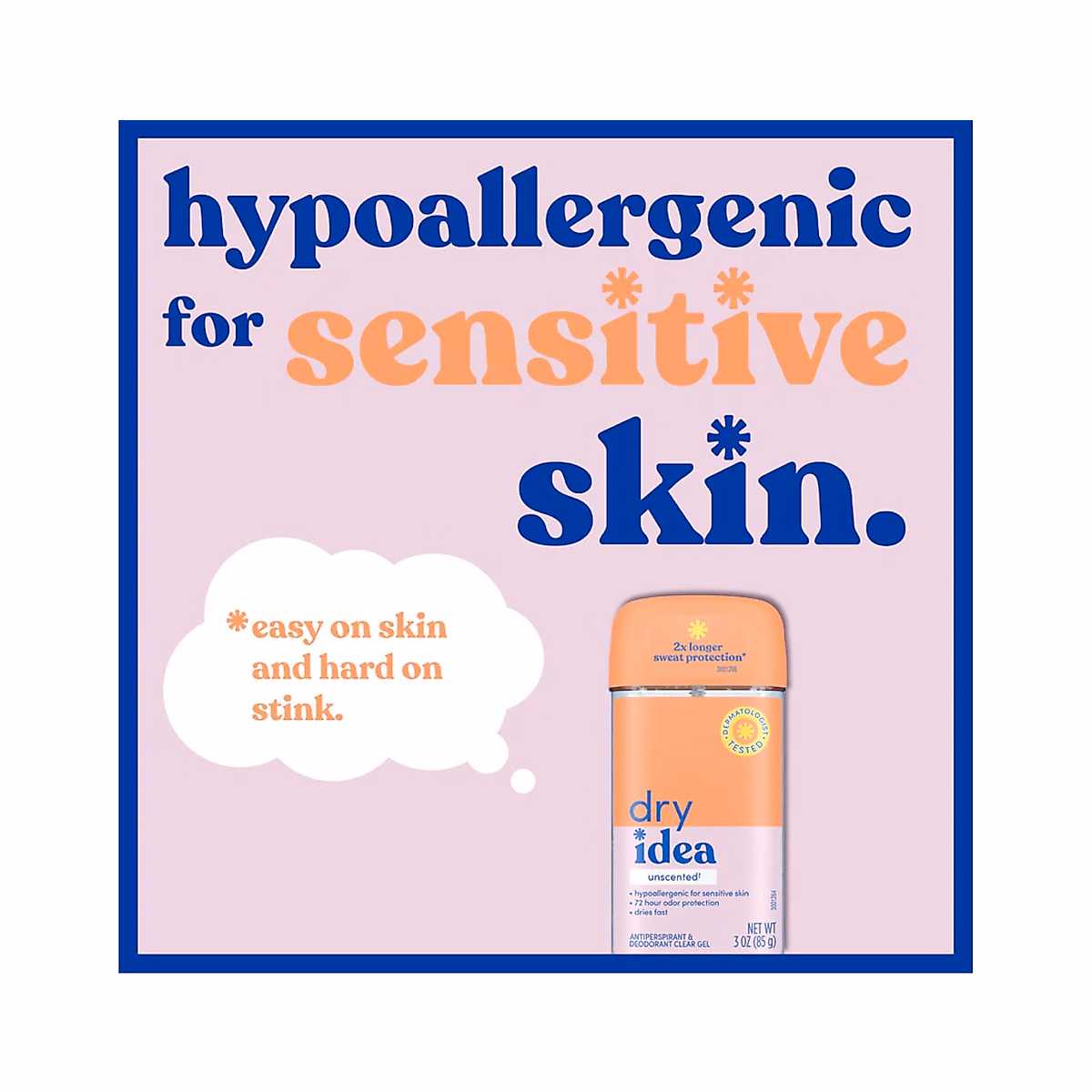 Dry Idea AdvancedDry Unscented Antiperspirant & Deodorant Clear Gel 3.0FL OZ (Pack of 3)