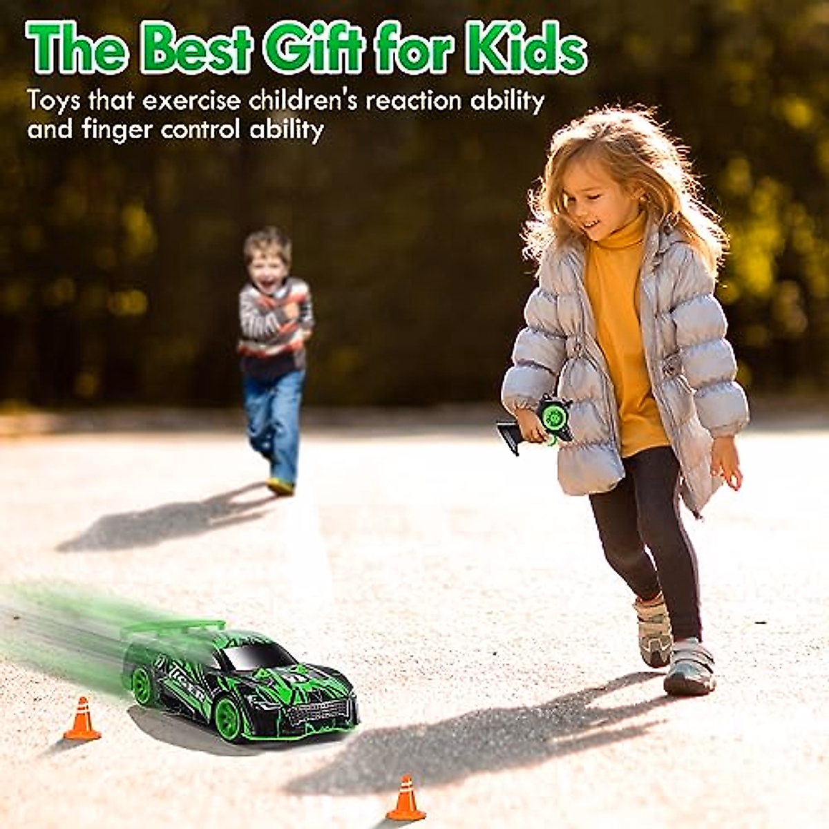 BIFYTON RC Drift Car, Remote Control Car with LED Lights Glow and Drifting Tire,14KM/H Fast High-Speed Rc Car with 2 Rechargeable Batteries, Suitable for 4-7, 8-12 Boys Girls Kids Gift