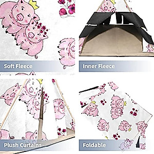 enheng Small Pet Hideout Cute Pigs Flowers Hamster House Guinea Pig Playhouse for Dwarf Rabbits Hedgehogs Chinchillas